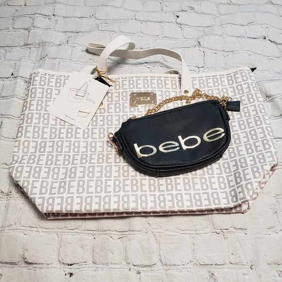 bebe | Bags | Bebe Janes 2 Pieces Tote Bag Bebe Womens Logo Tote Bag ...